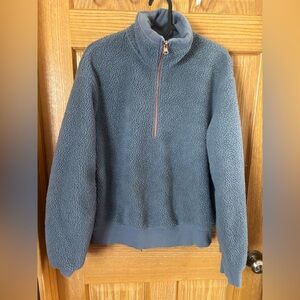 Mondetta | Sweaters | Mondetta Blue And Rose Gold Fuzzy Teddy Quarter ...